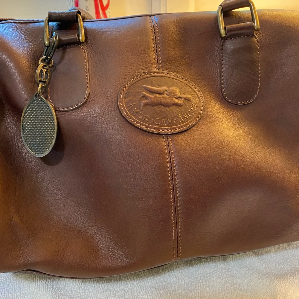 Vintage American Angel Brown Leather Satchel Bag - Gem